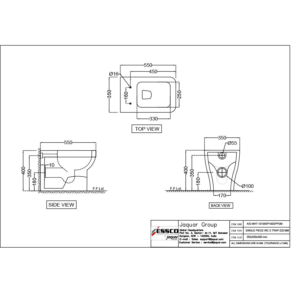 Back To Wall WC - Essco